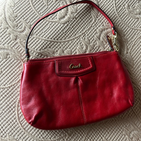 Bags | Coach Purse Red Leather Perfect Condition Small Clutch Or Over ...